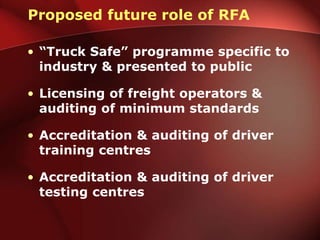 Professionalism in the road freight industry | PPTX