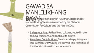Gawad Manlilikha ng Bayan Contemporary Arts | PPTX