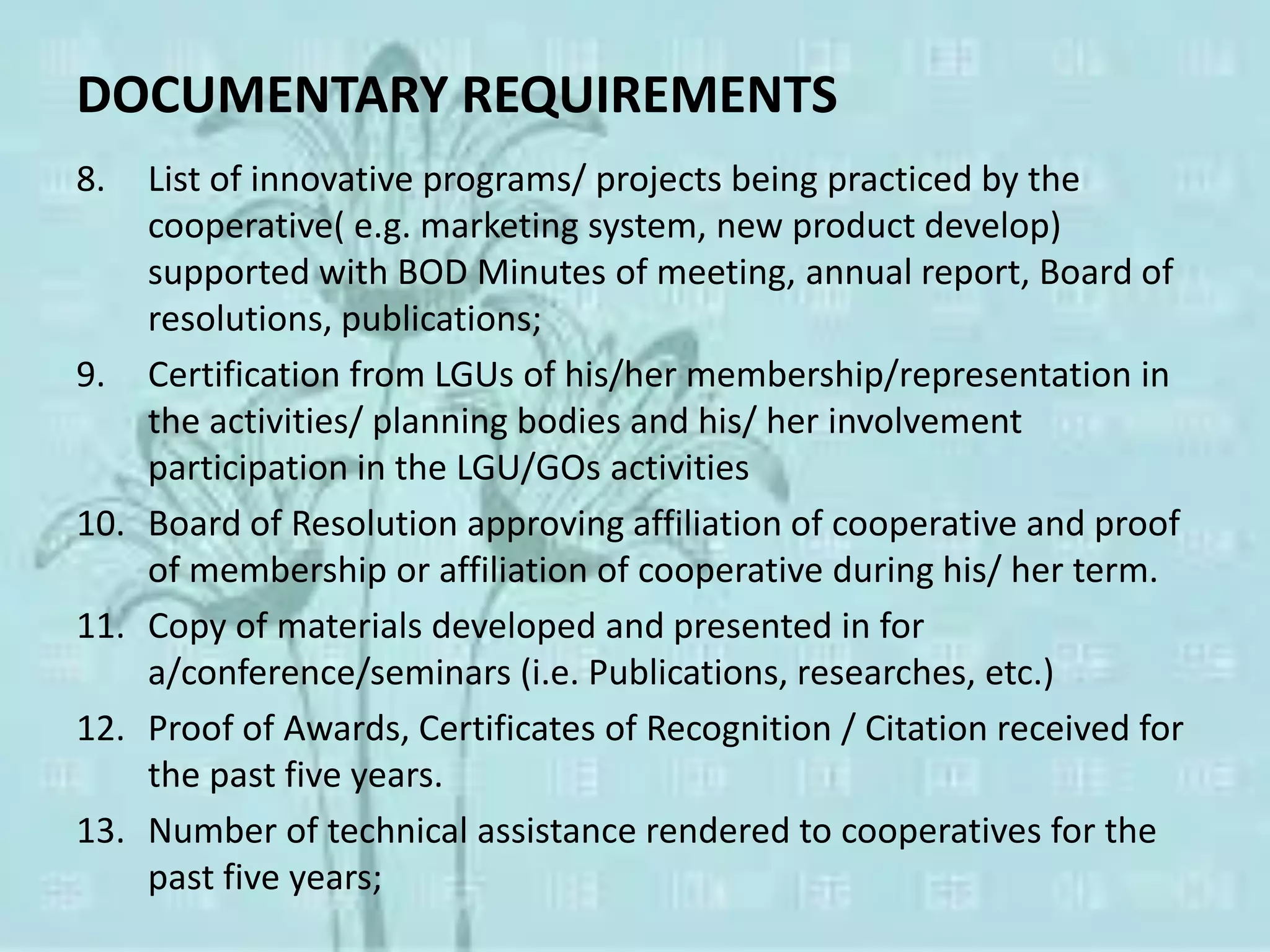 Gawad Parangal for Cooperative Leaders | PDF