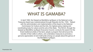 GAWAD SA MANLILIKHANG BAYAN GAWAD SA MAN | PPTX