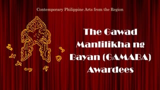 Gawad sa Manlilikhang Bayan (GAMABA) PPT 3.pptx Gawad sa Manlilikhang ...