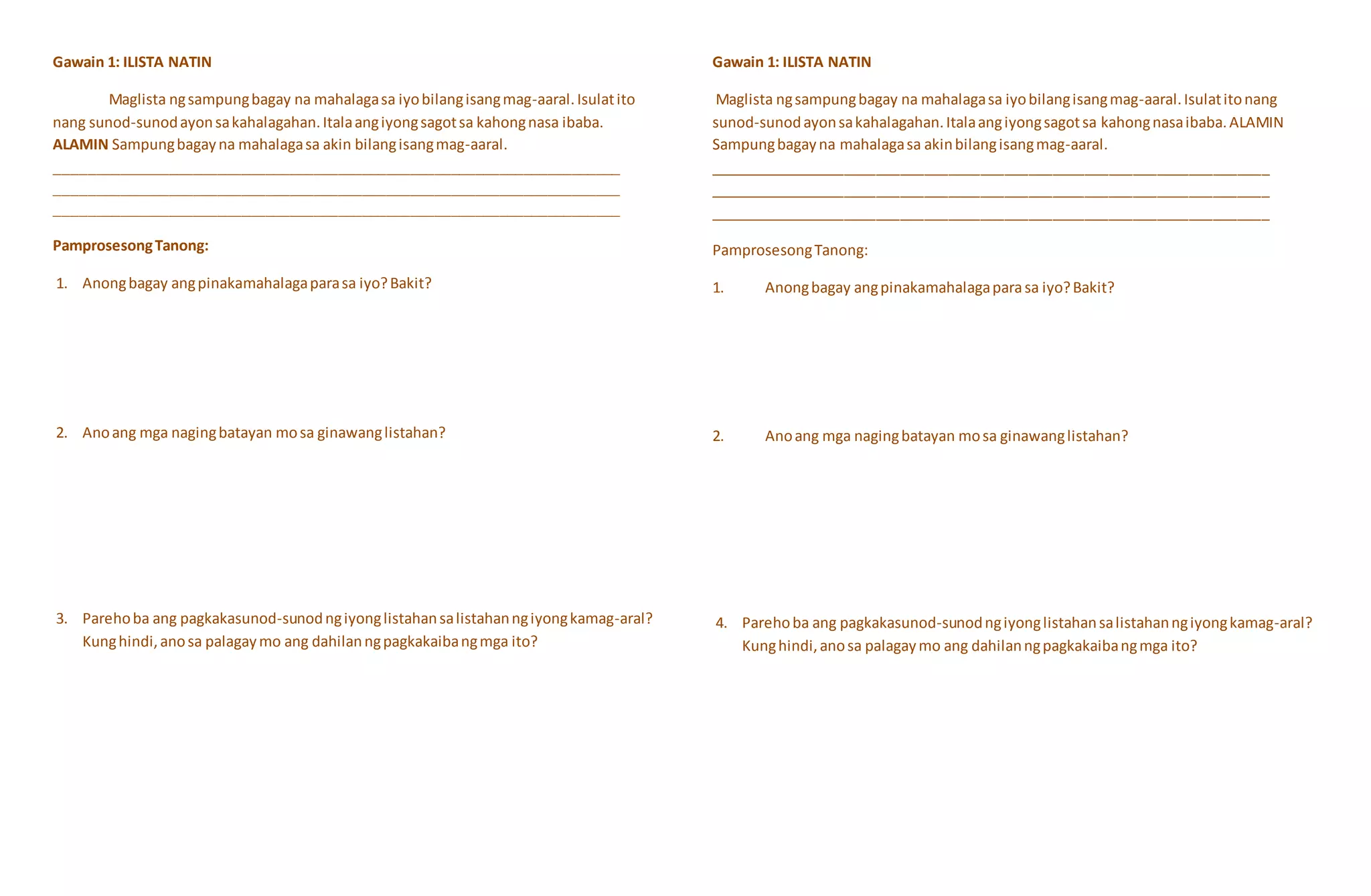 Gawain 1 ilista natin gawain 2 why oh why | PPT Gawain 1 ilista natin gawain 2 why oh why | PPT