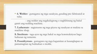 GAWAING METAL (kasaysayan,kasanayan, materyales, kasangkapan .pptx