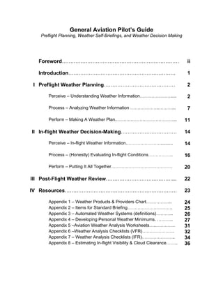 General Aviation Pilot’s Guide to Preflight Weather Planning, Weather ...