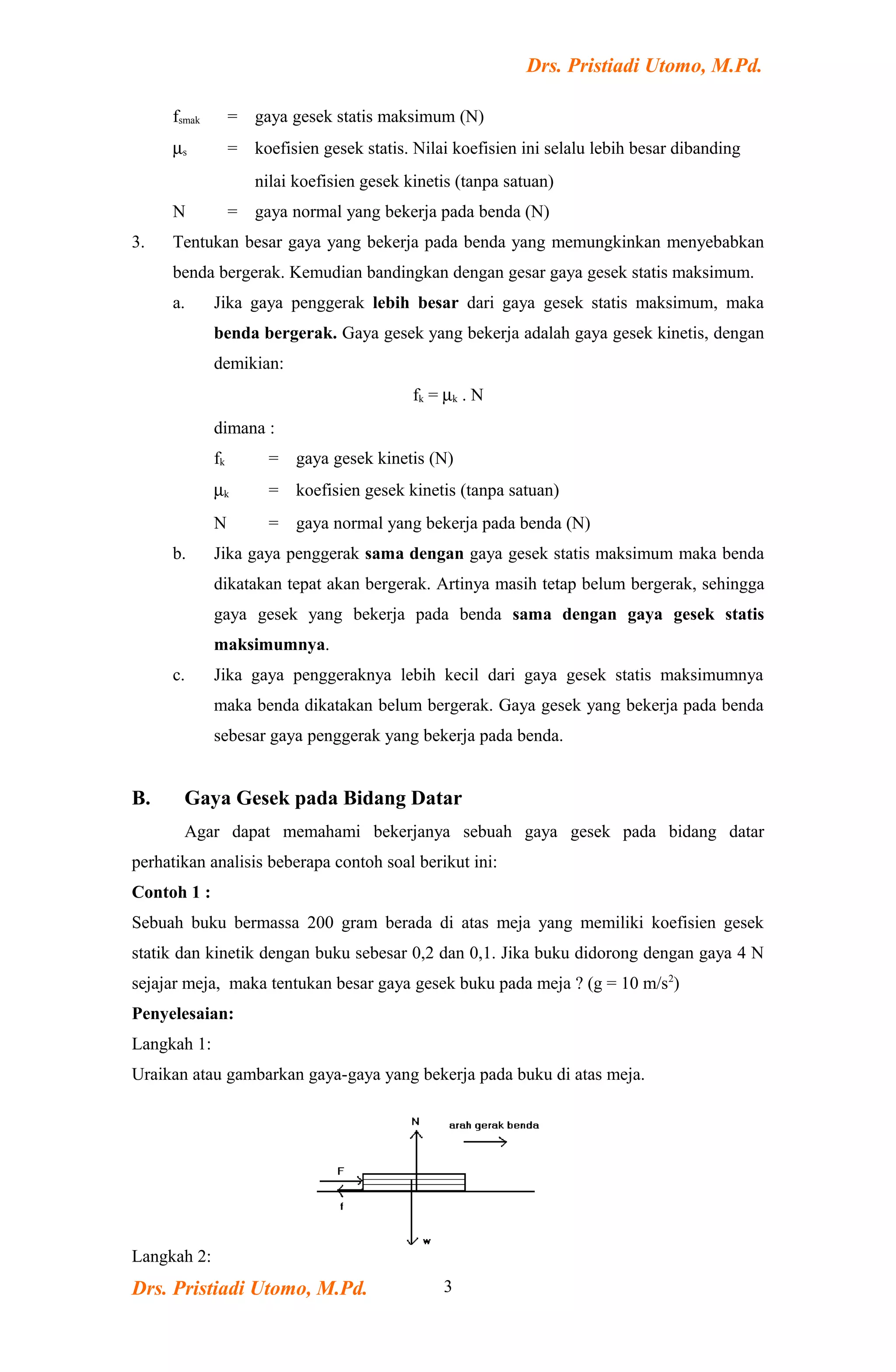 Gaya gesek | DOC