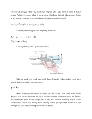 Gaya angkat pesawat dan bernaulli | PDF