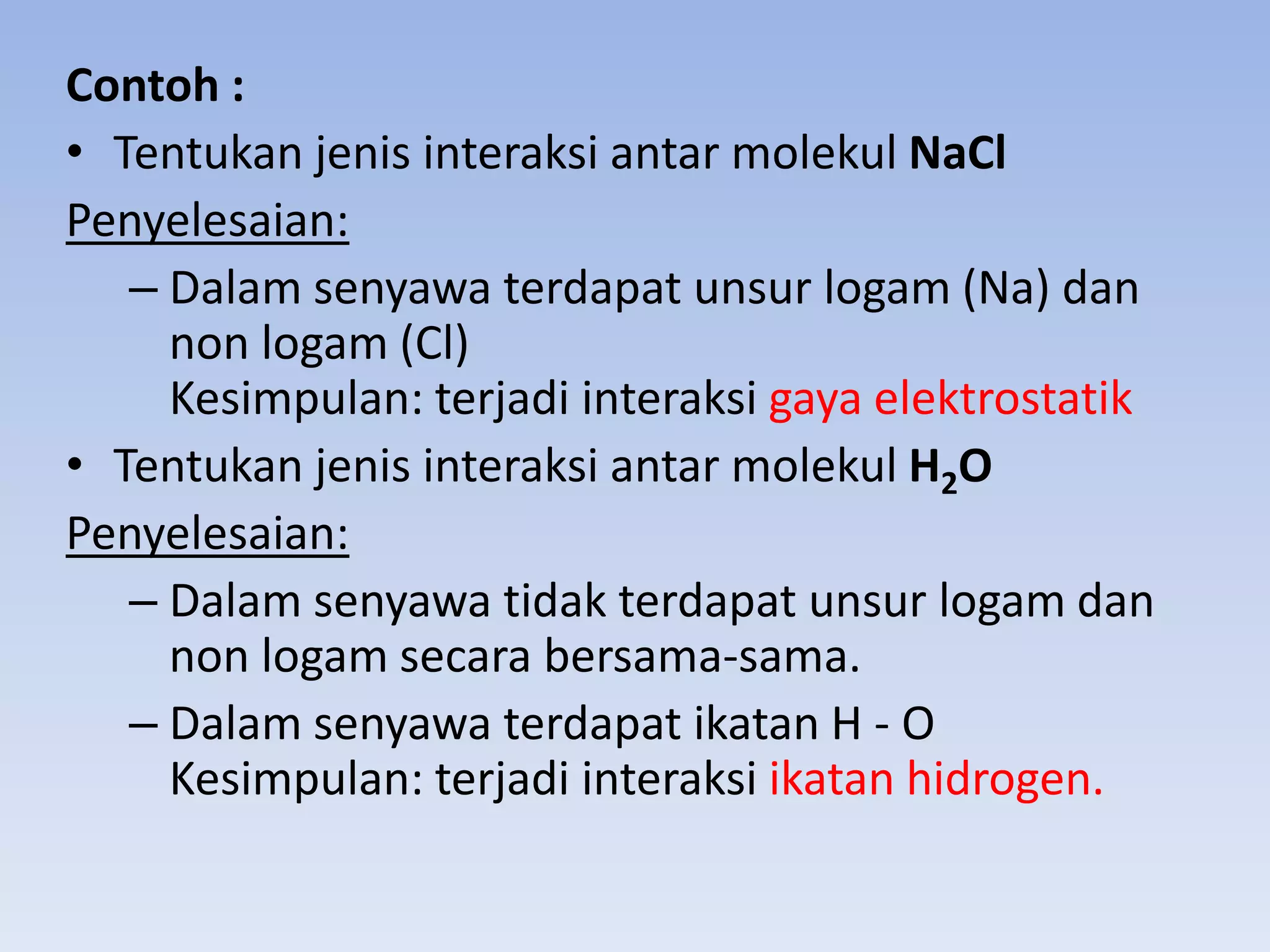 Gaya antar molekul, Ikatan hidrogen | PPTX
