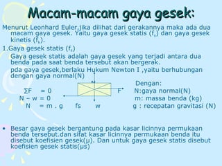 Gaya gesek | PPT