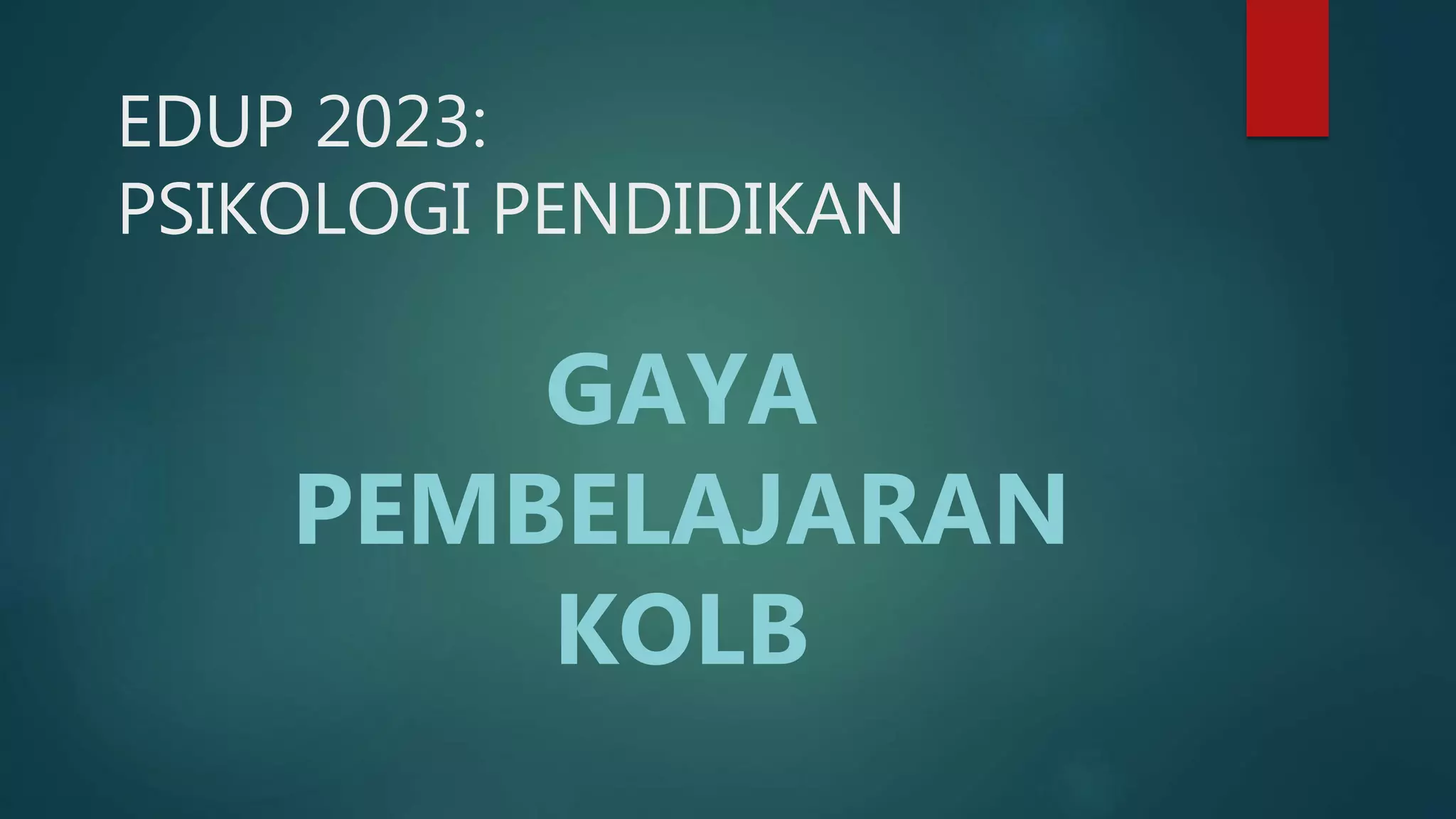 Gaya pembelajaran kolb | PPTX