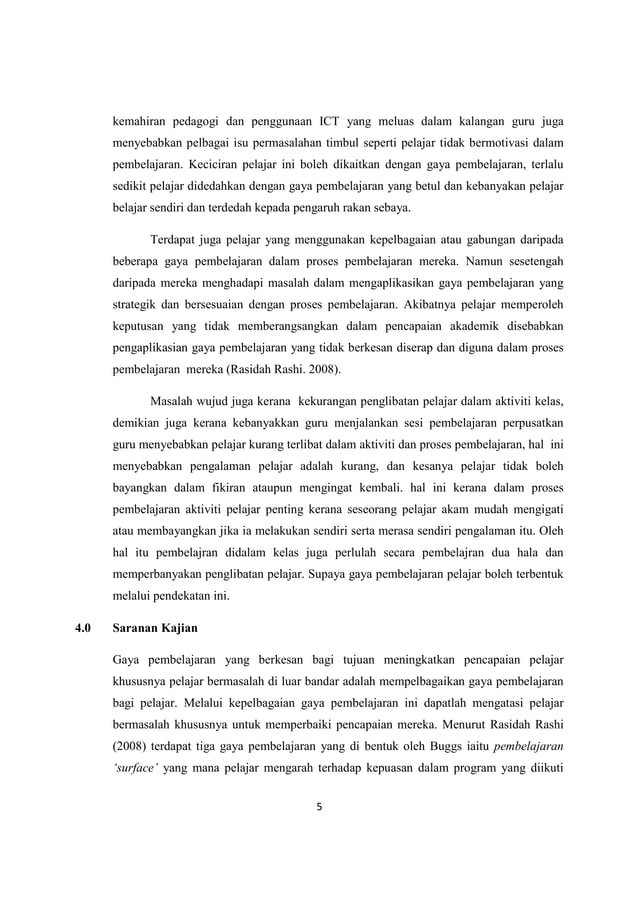 Gaya pembelajaran seminar 1 | PDF