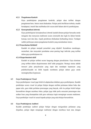 Gaya pembelajaran seminar 1 | PDF