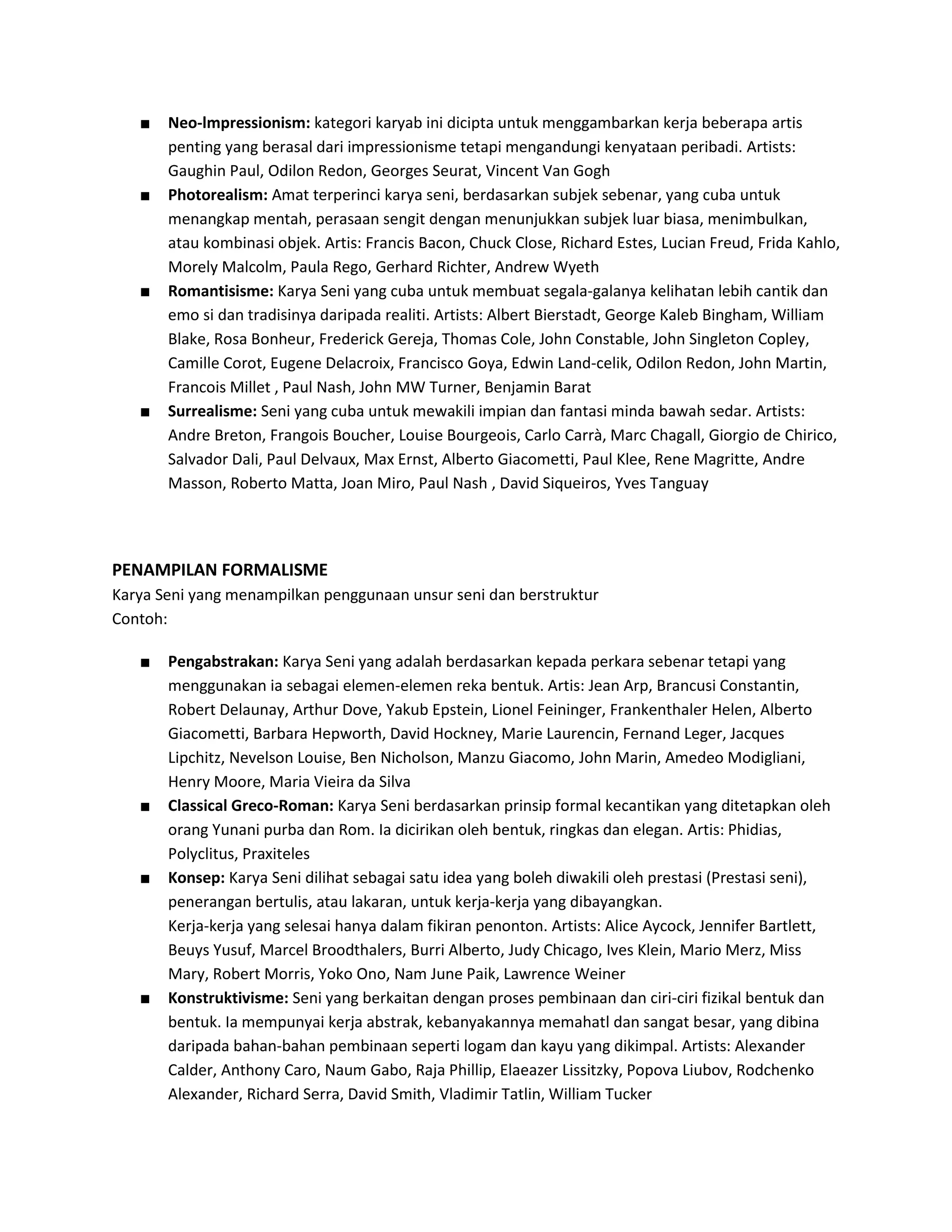 Gaya penampilan karya seni halus | PDF