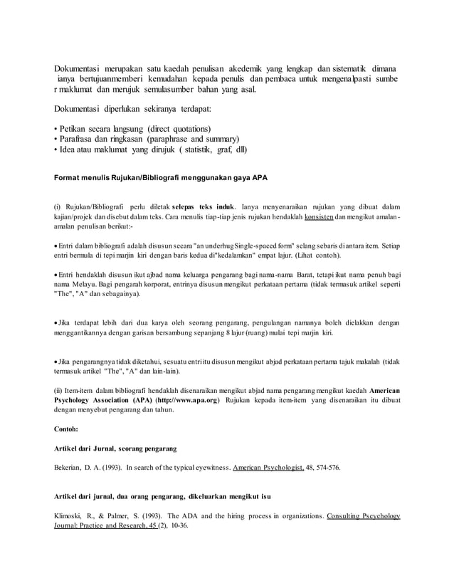Gaya penulisan apa (american psichological association) | DOCX