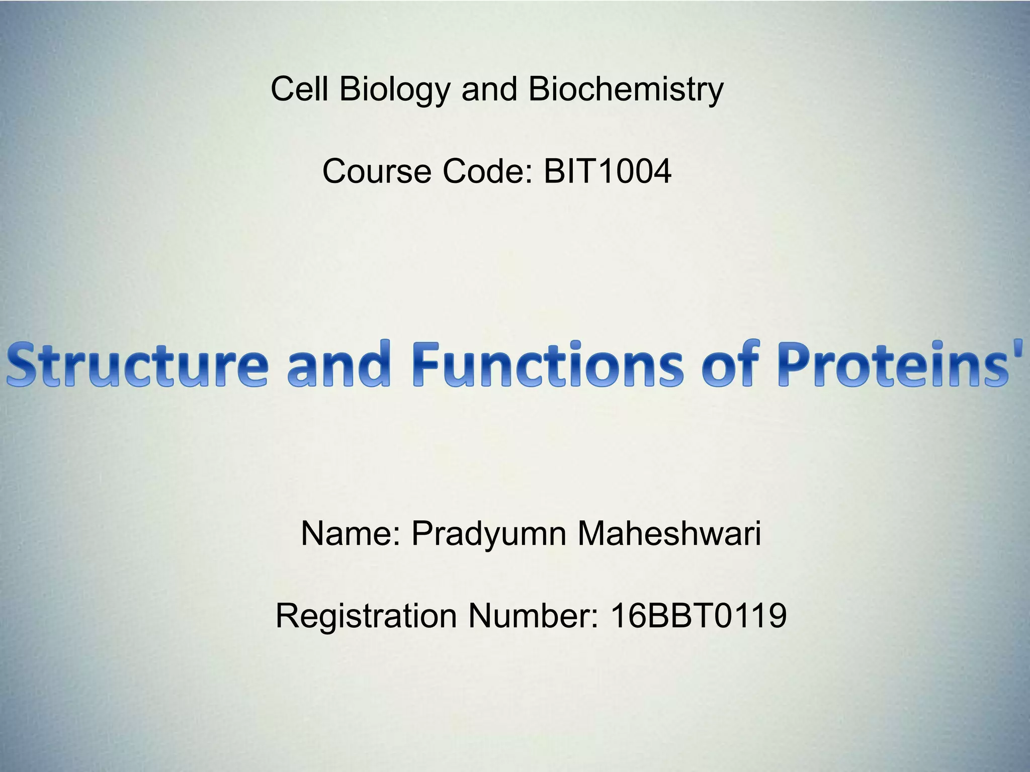 Structure and Functions of Proteins | PPT