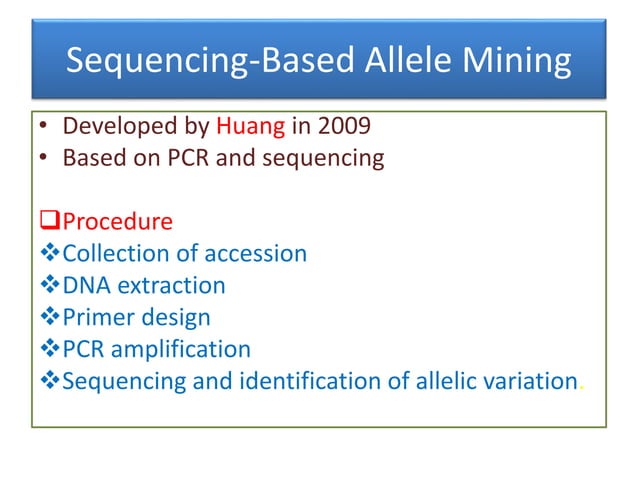 Allele mining in crop improvement | PPTX | Genetics | Science