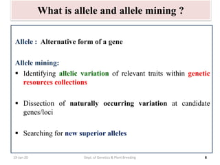 Allele mining in crop improvement | PPTX