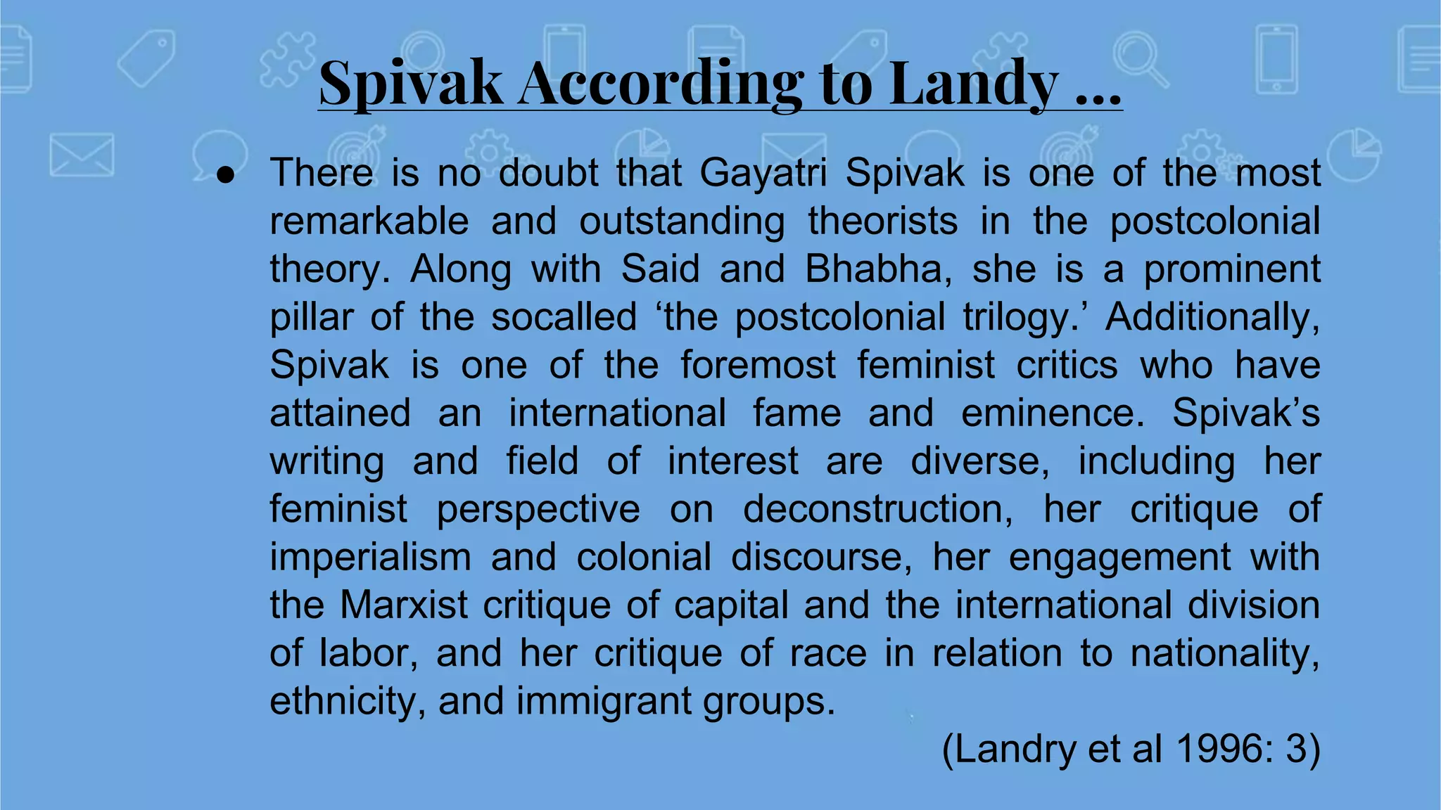 Gayatri Spivak and Subaltern | PPTX