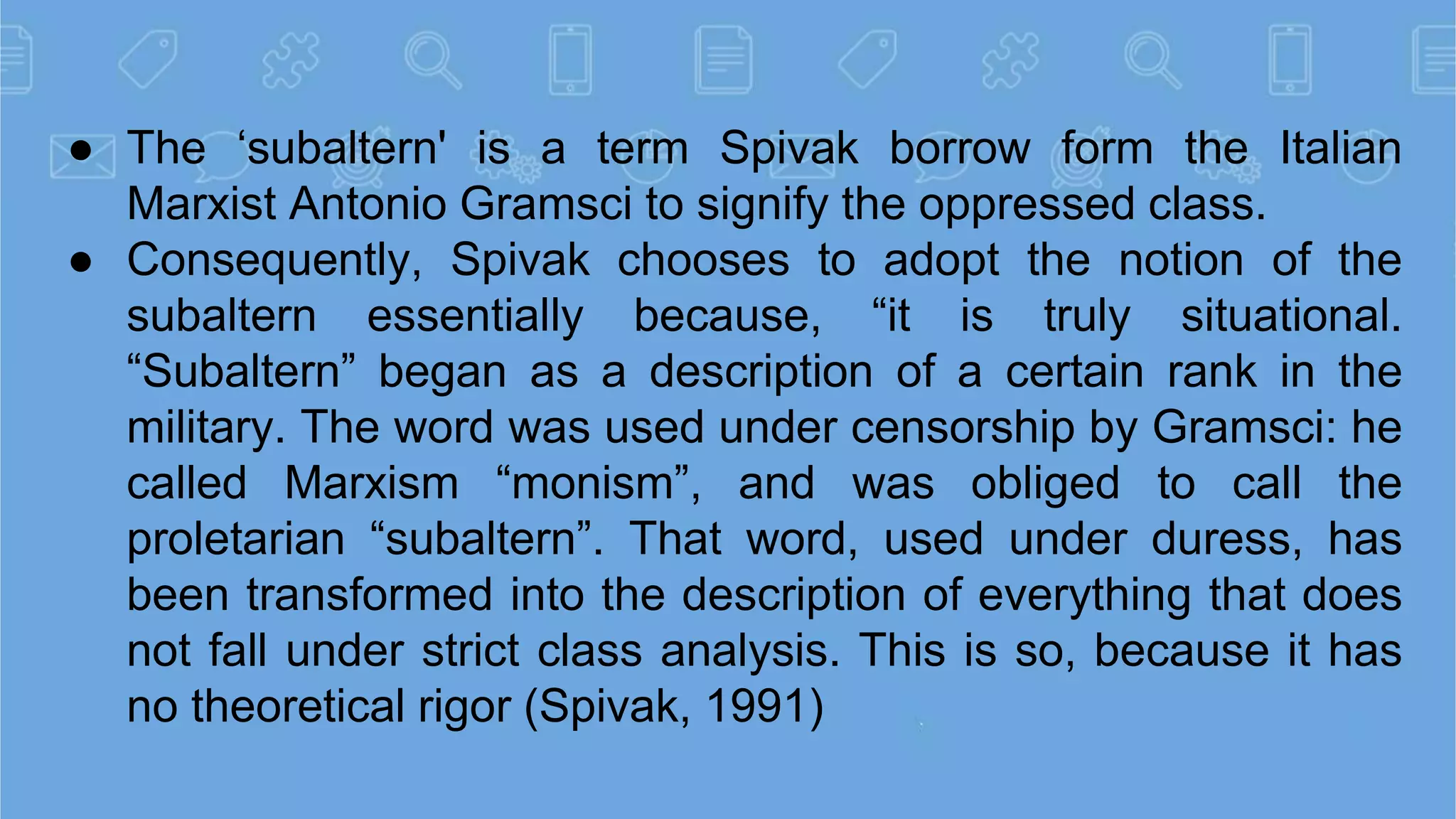 Gayatri Spivak and Subaltern | PPTX