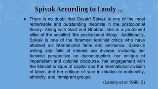 Gayatri Spivak and Subaltern | PPTX