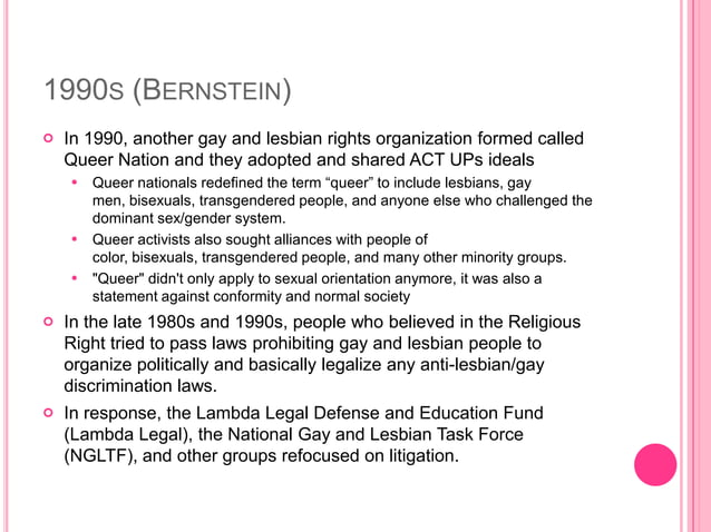 Gay and Lesbian Rights Timeline | PPT