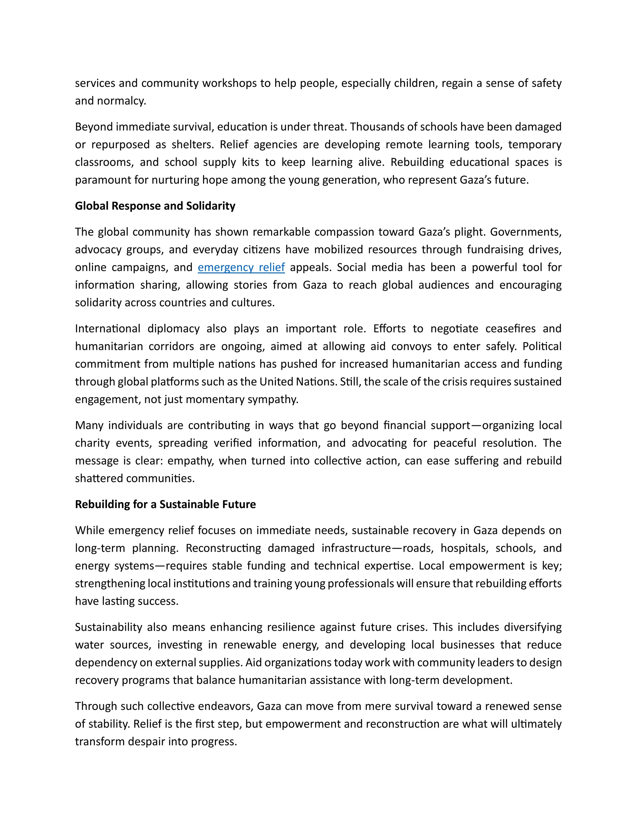 Gaza Emergency Relief 2025 Humanitarian Aid, Crisis Response, and ...