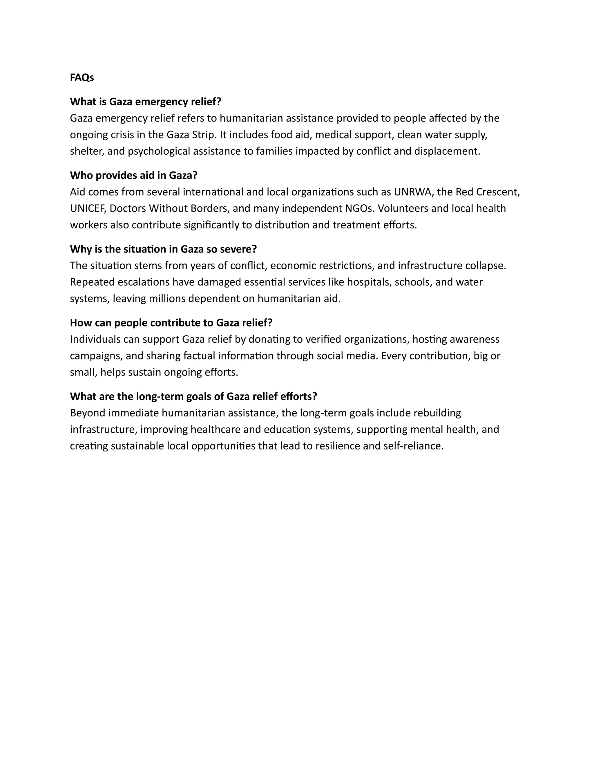 Gaza Emergency Relief 2025 Humanitarian Aid, Crisis Response, and ...