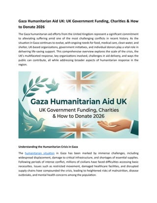 Comprehensive Overview of UK Humanitarian Aid to Gaza in 2026 | PDF