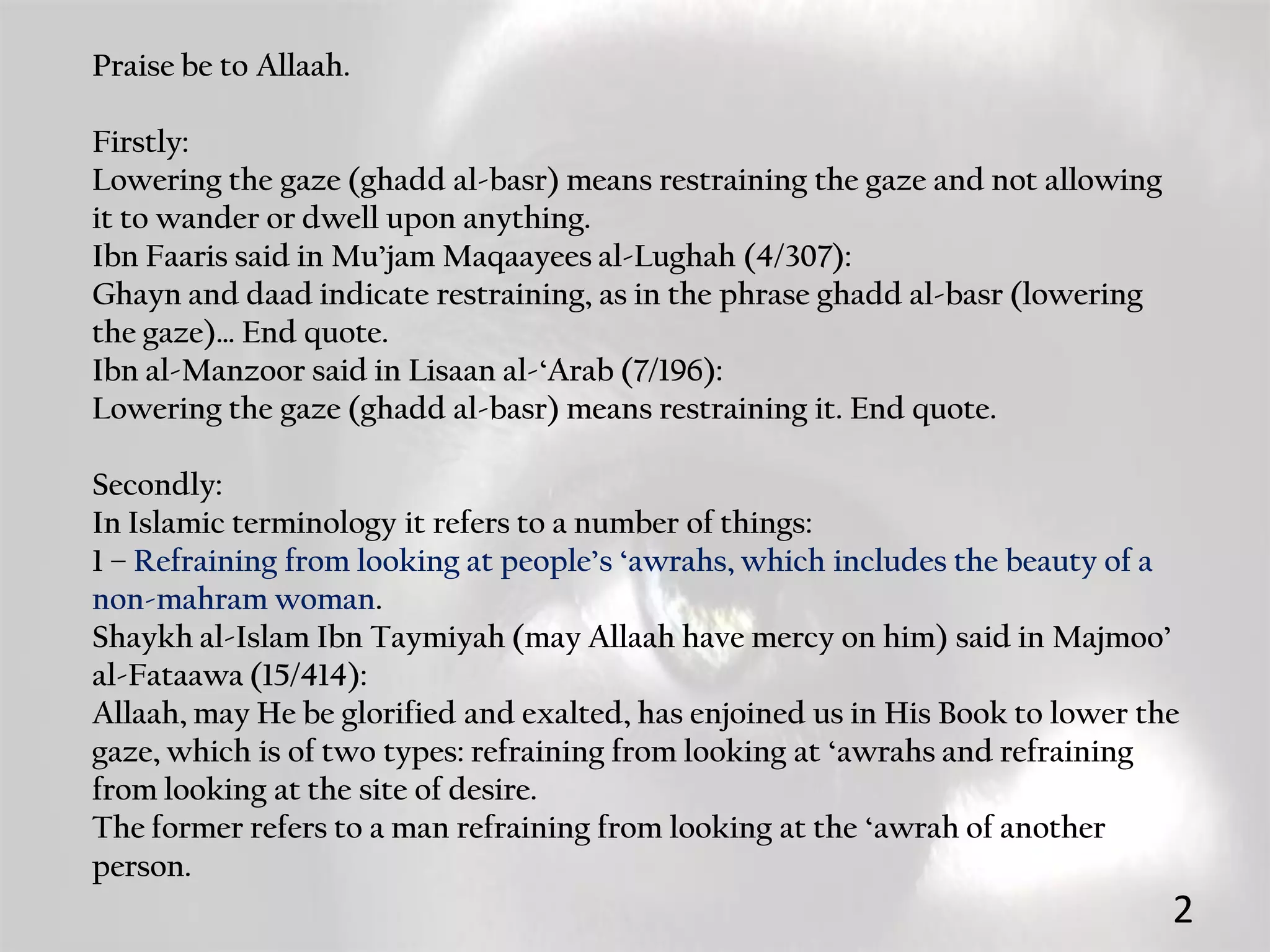 Lowering the Gaze | PPT