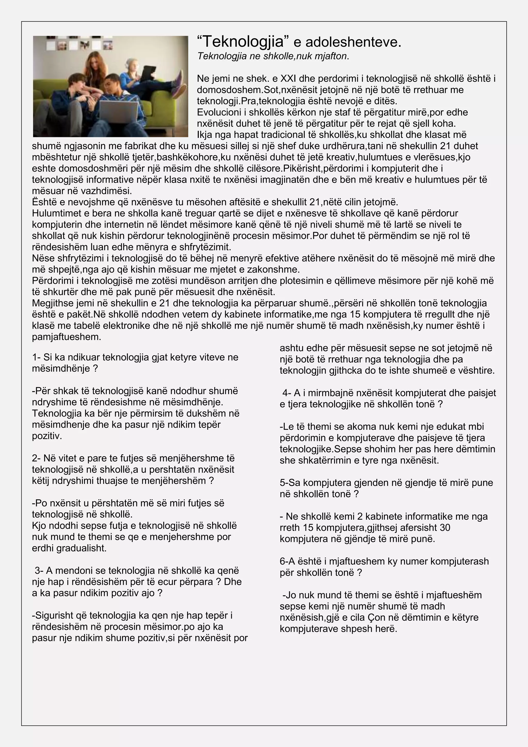 Gazeta e shkolles | DOCX