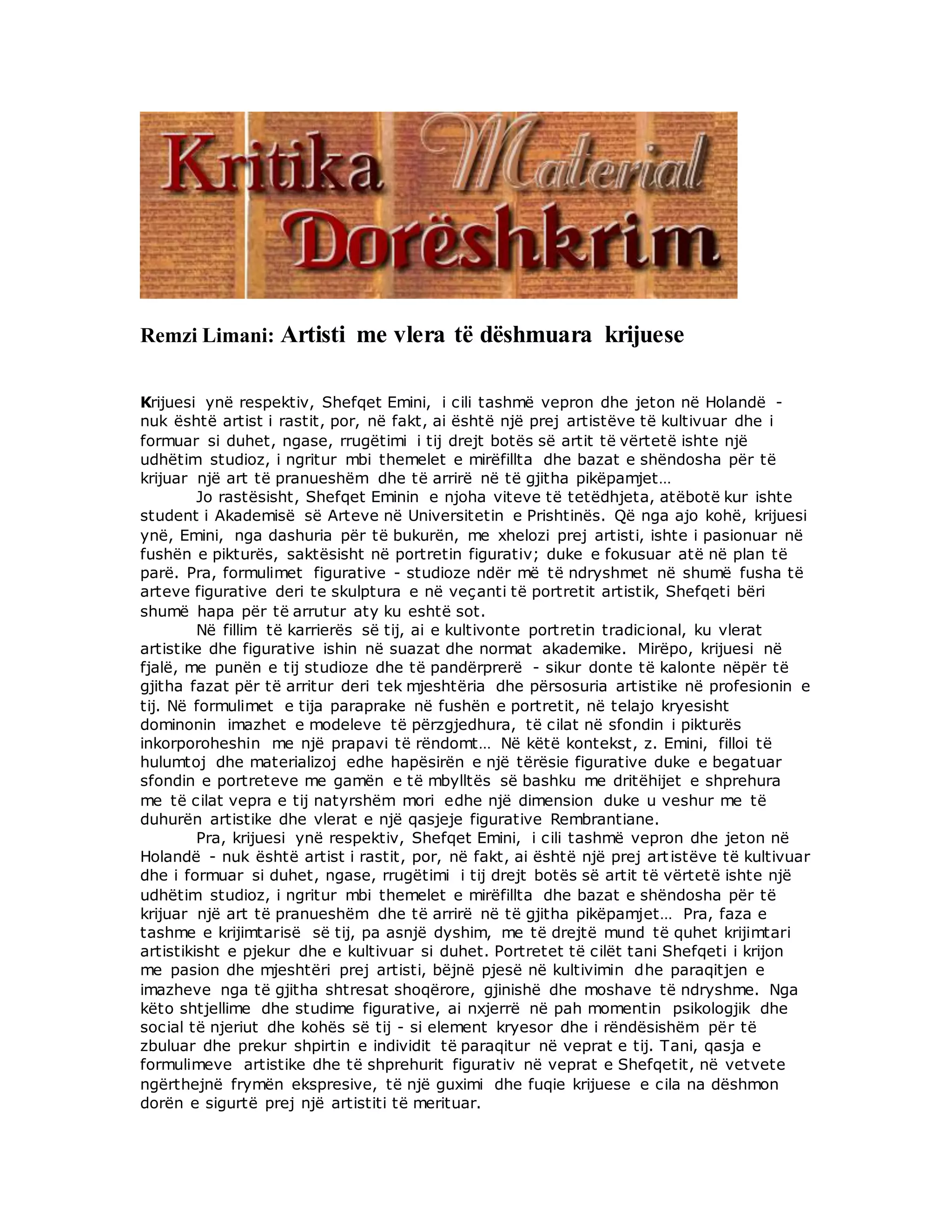 Gazeta kritika, shefqeti | PDF