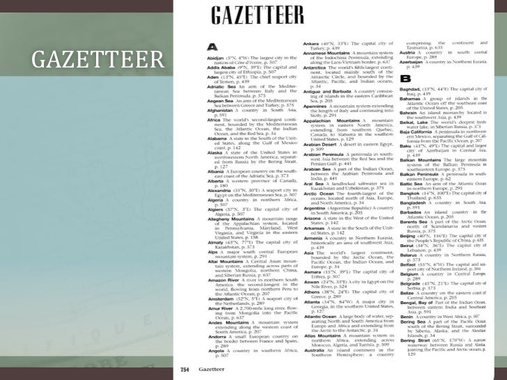 Gazetteer world geography Gazetteer world geography