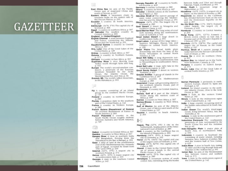 Gazetteer world geography Gazetteer world geography