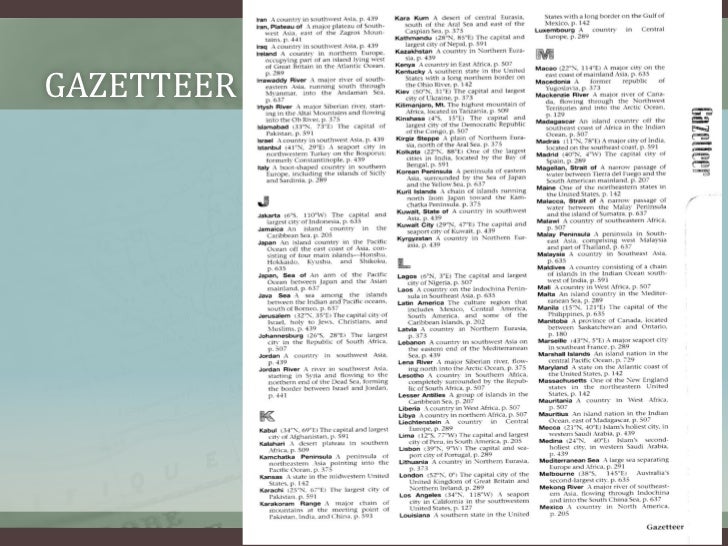 Gazetteer world geography Gazetteer world geography