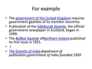 Gazette notification | PPTX