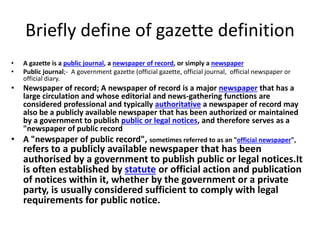 Gazette notification | PPTX