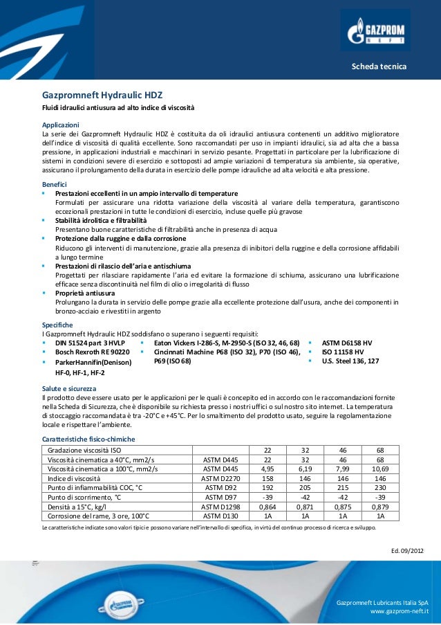 Olio Idraulico ISO 32,46,68 HDZ