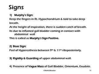 CHOLECYSTITIS & CHOLECYSTECTOMY - Dr Rohit Bhaskar | PDF