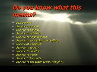 SERVICE TO SOCIETY | PPT