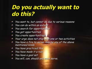 SERVICE TO SOCIETY | PPT