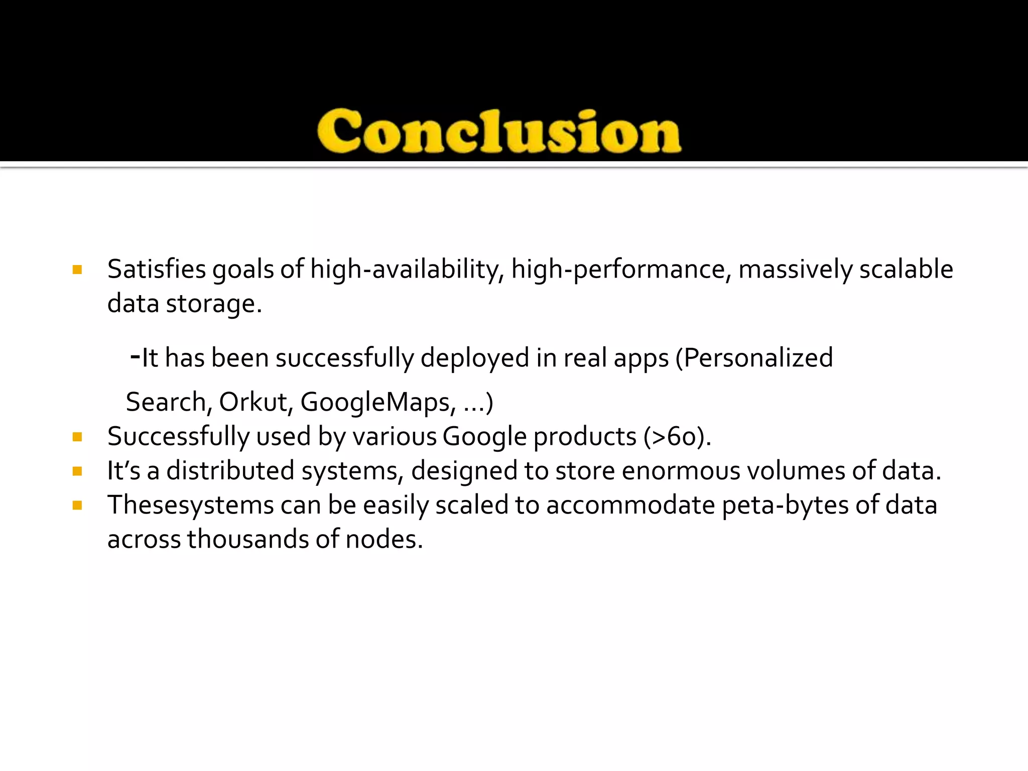 GOOGLE BIGTABLE | PPTX