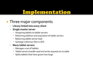 GOOGLE BIGTABLE | PPTX