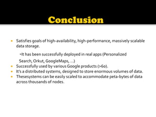 GOOGLE BIGTABLE | PPTX