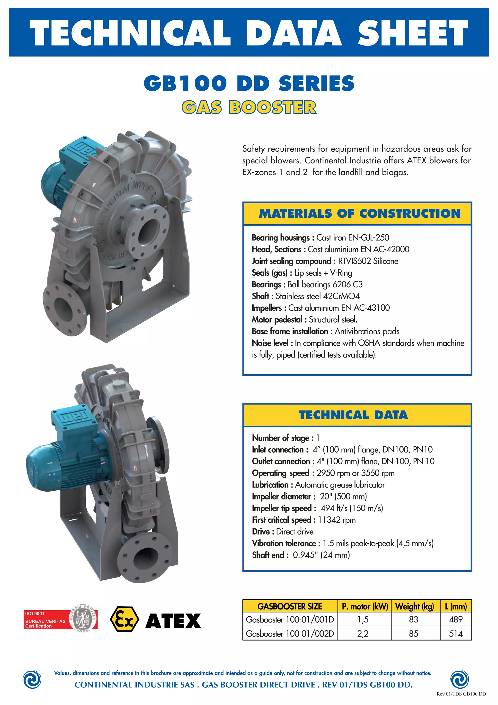 GB100 DD Gas booster | PDF