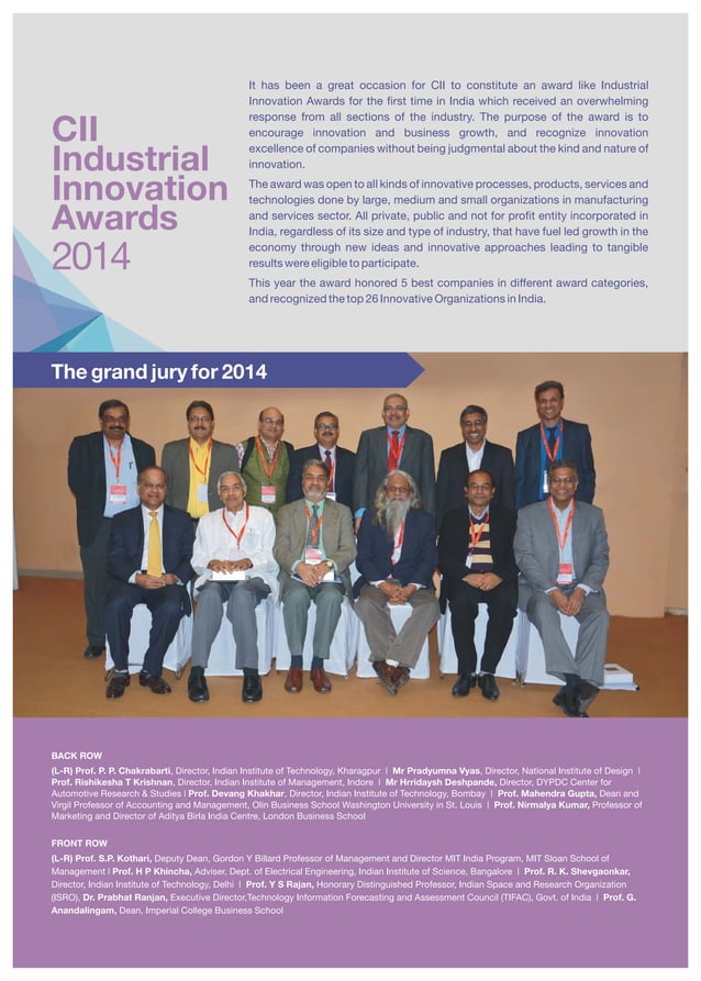 Gb2285 cii industrial innovation award 2014 retrospect brochure | PDF
