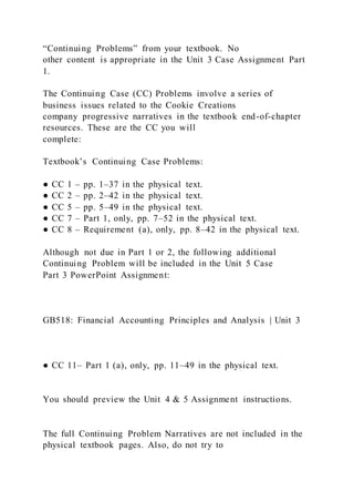 GB518 Financial Accounting Principles and Analysis Unit 3 | DOCX