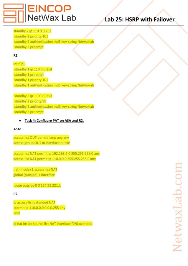 Nxll25 hsrp with failover | PDF