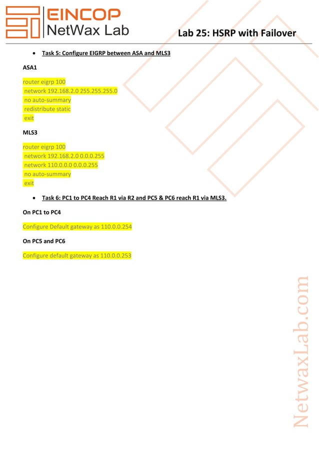 Nxll25 hsrp with failover | PDF