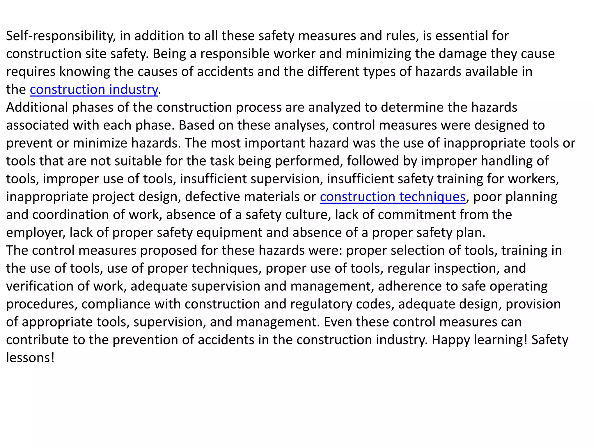 Construction site safety rules and regulations: | PPTX