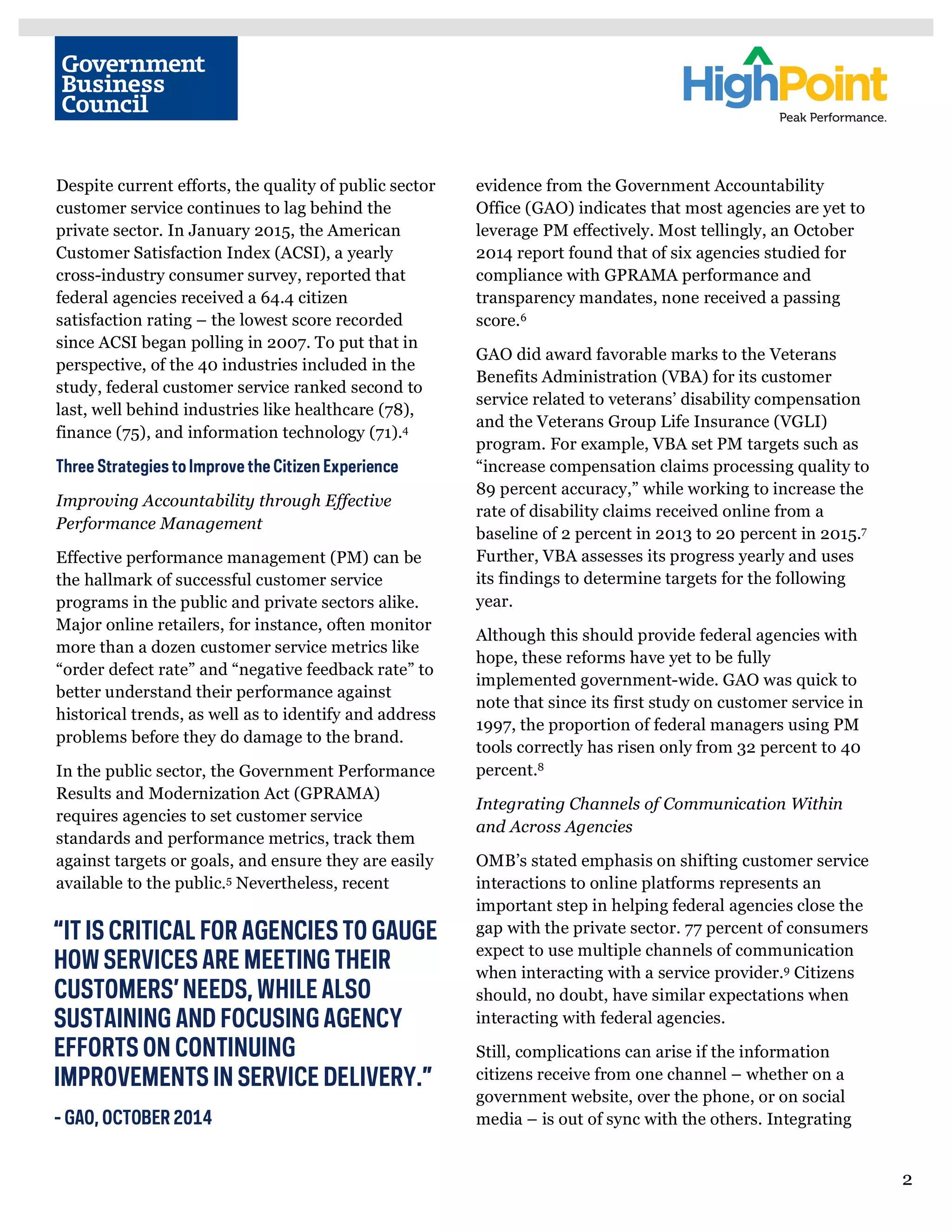 Three Strategies to Improve the Citizen Experience | PDF