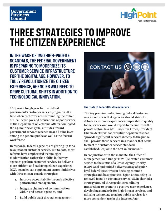 Three Strategies to Improve the Citizen Experience | PDF